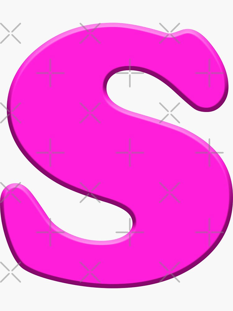 "Alphabet Letter S Pink" Sticker for Sale by turkmenboy1 | Redbubble