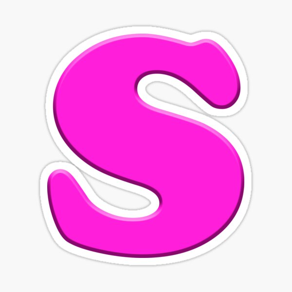 "Alphabet Letter S Pink" Sticker for Sale by turkmenboy1 | Redbubble