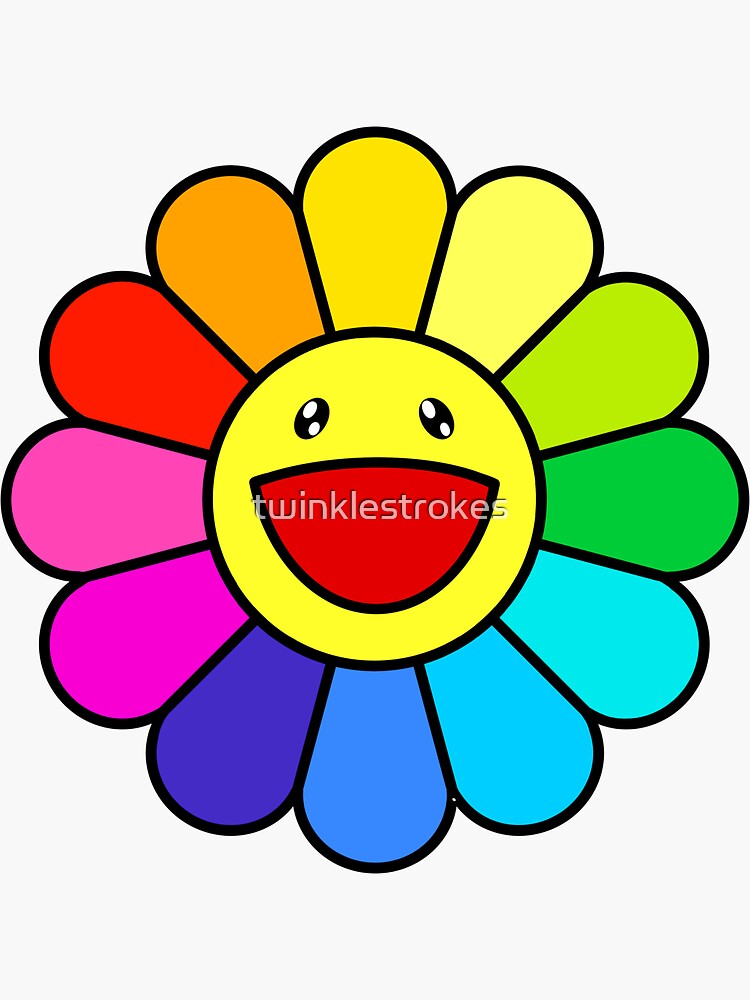 "Rainbow Flower" Sticker for Sale by twinklestrokes | Redbubble