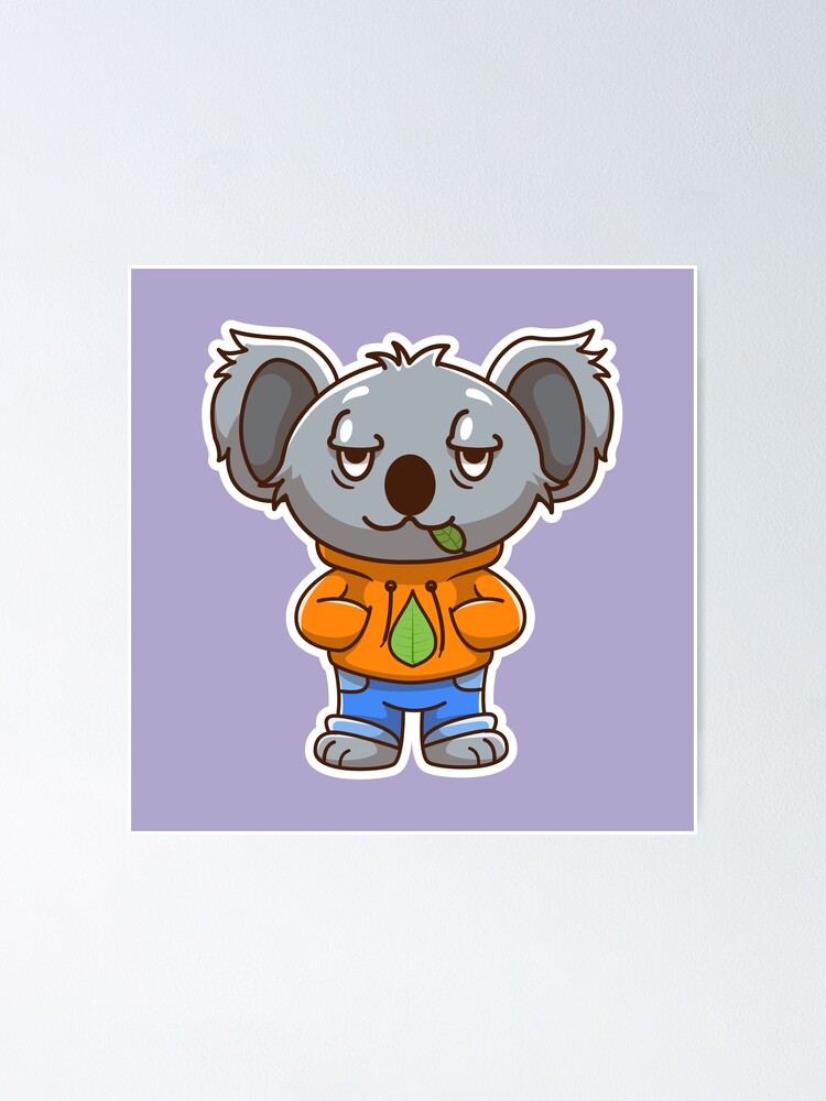 "Cute Chill Koala in a Hoodie" Poster for Sale by Funki-Mals | Redbubble