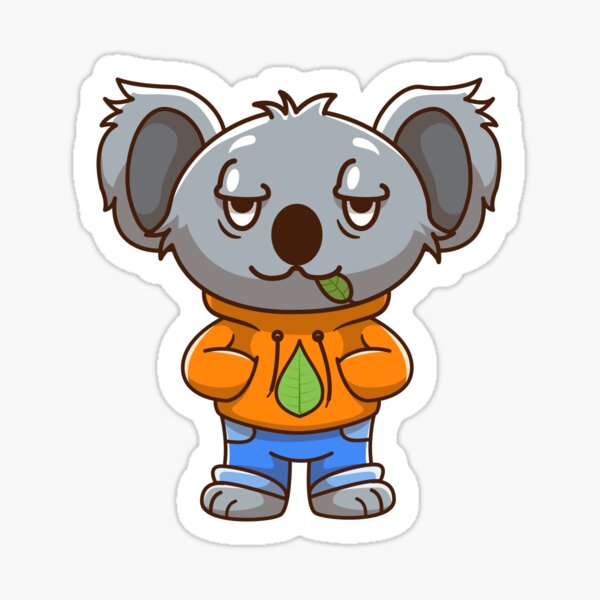 "Cute Chill Koala in a Hoodie" Sticker for Sale by Funki-Mals | Redbubble