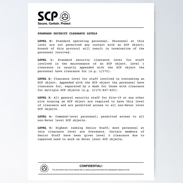 "SCP Foundation Document" Poster by Raildur | Redbubble