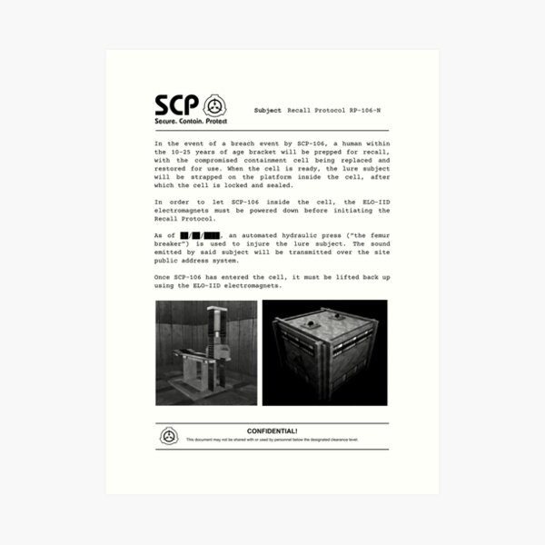 "SCP Foundation Document" Art Print by Raildur | Redbubble