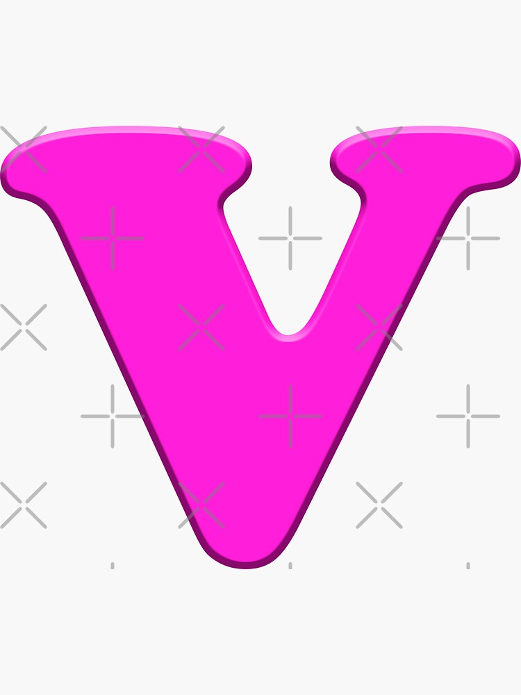 Pegatina «Alfabeto Letra V Rosa» de turkmenboy1 | Redbubble