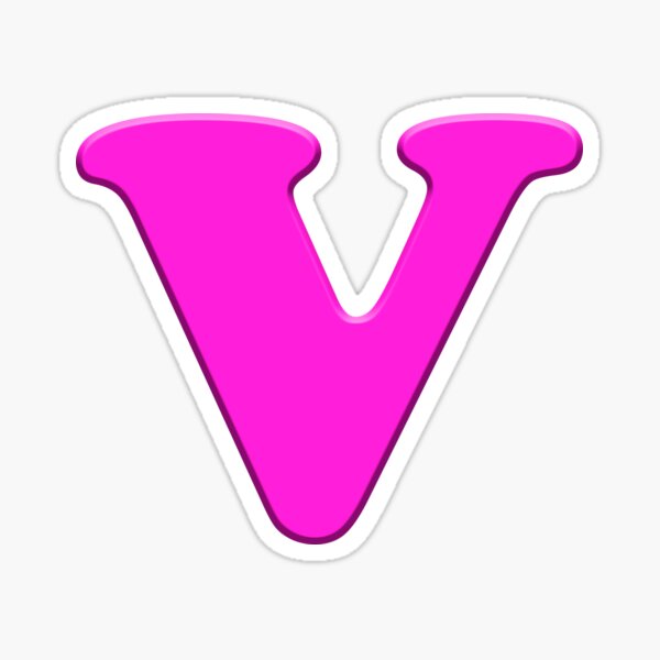 Pegatina «Alfabeto Letra V Rosa» de turkmenboy1 | Redbubble