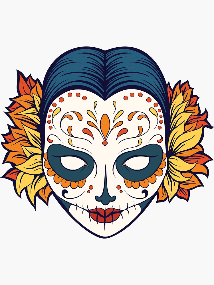 "Calavera Mask" Sticker for Sale by CodeGear | Redbubble