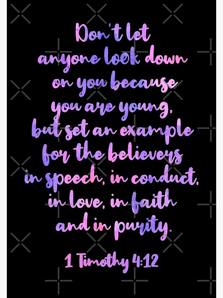 "1 Timothy 4 12" Poster for Sale by starbeelight ☆ | Redbubble