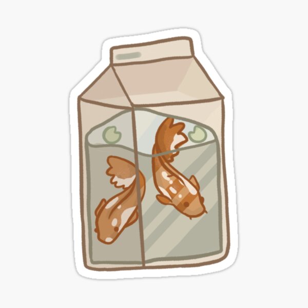 "fish milkbox" Sticker for Sale by siapotato | Redbubble