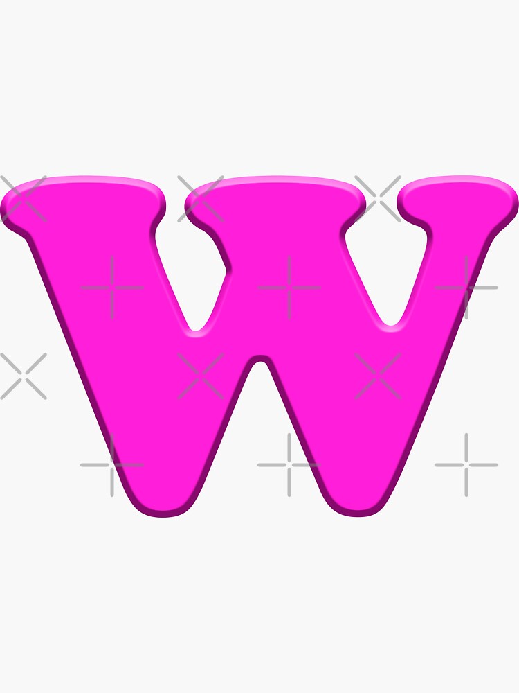 "Alphabet Letter W Pink" Sticker by turkmenboy1 | Redbubble