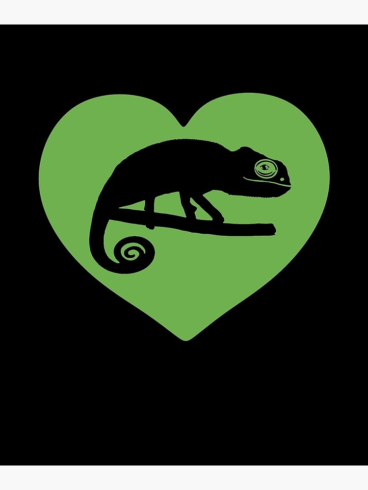 "Cute Chameleon Heart Silhouette for Chameleon Lovers, Green Heart ...