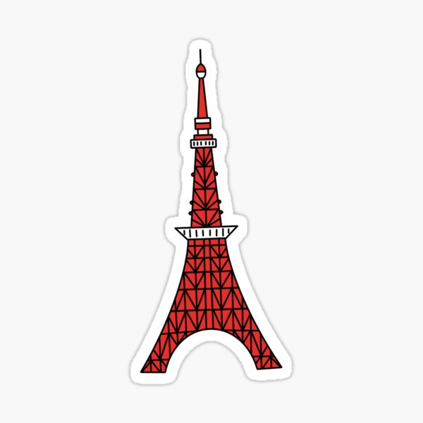 "Tokyo tower" Sticker by PegFollyDesigns | Redbubble