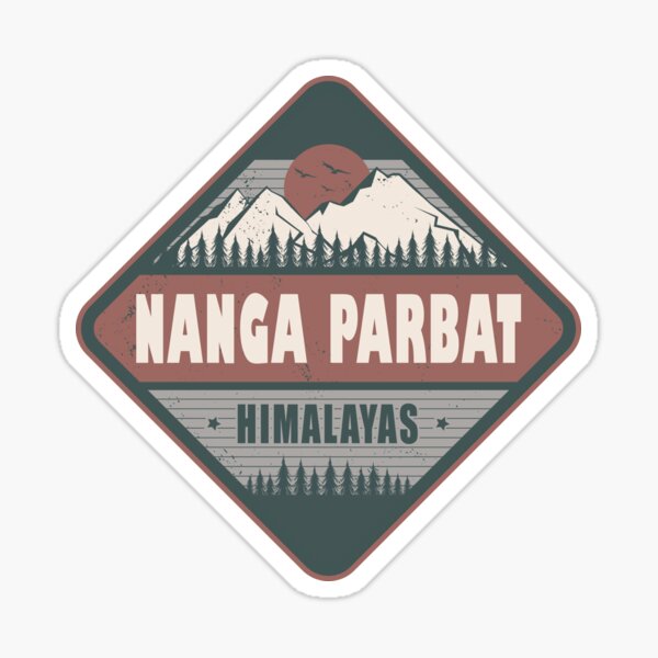 "Nanga Parbat Himalayas Vintage Hiking Design" Sticker for Sale by ...
