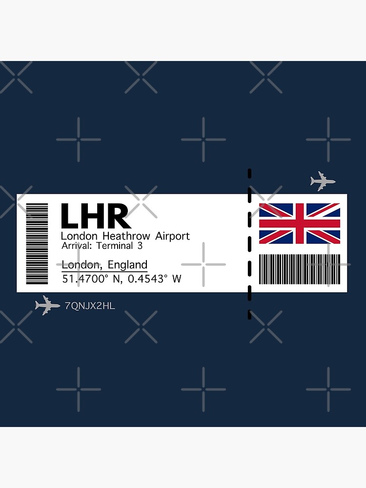 "LHR London Heathrow Airport Boarding Pass Ticket" Poster for Sale by ...