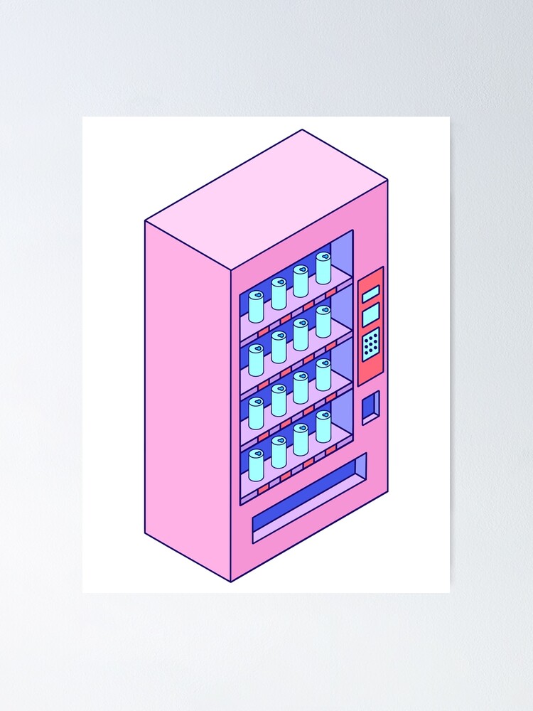 "Cute Isometric Canned Drinks Vending Machine " Poster for Sale by ...