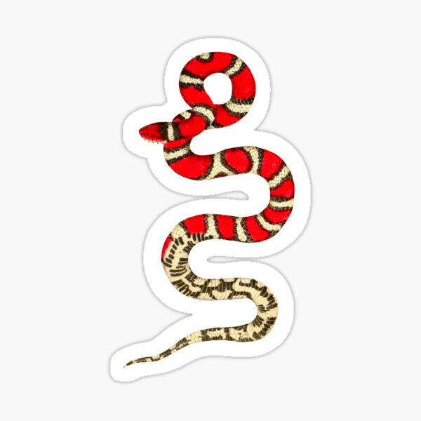 "Vintage red and black Snake " Sticker by BotanicStickers | Redbubble