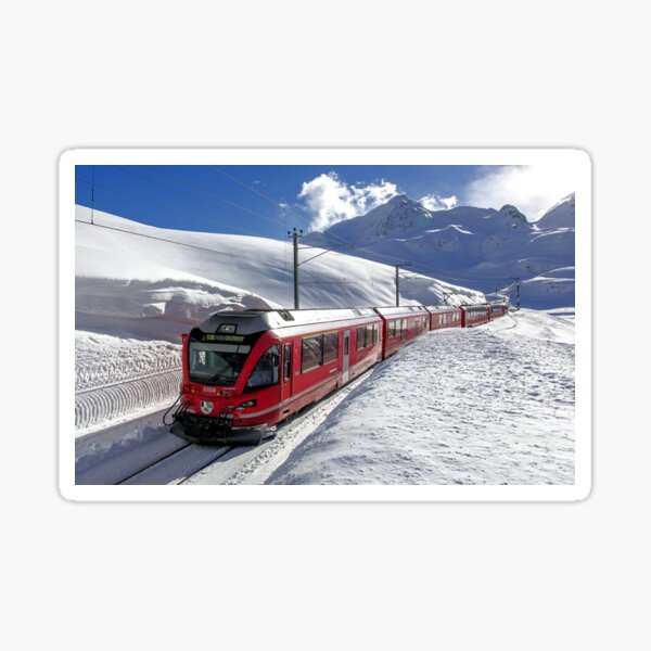 "Bernina Express on the way to St. Moritz Switzerland" Sticker for Sale ...