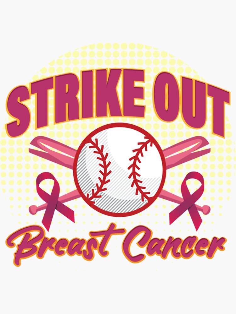 "Strike Out Breast Cancer Softball Ball Pink Ribbon " Sticker for Sale by BKaneDesigns | Redbubble