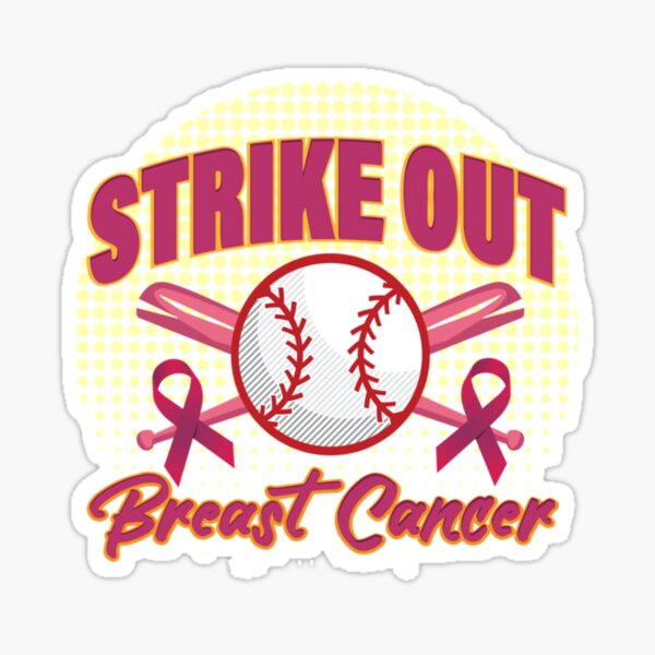 "Strike Out Breast Cancer Softball Ball Pink Ribbon " Sticker for Sale ...