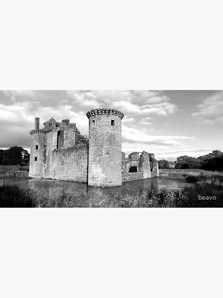 "Caerlaverock Castle (Black and White)" Sticker for Sale by beavo ...