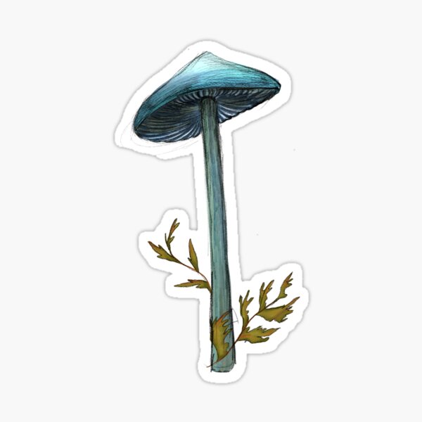 "Blue mushroom" Sticker for Sale by Sunthecatdragon | Redbubble