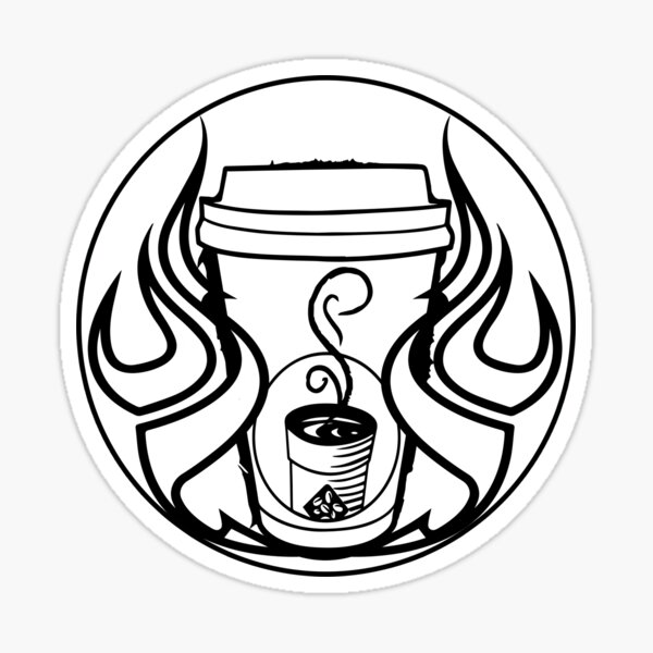 "Hot Coffee" Sticker by Geomonic | Redbubble
