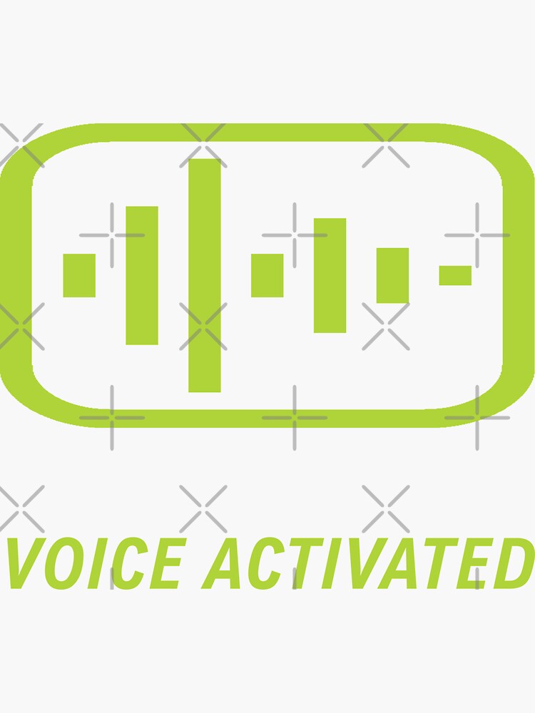 "voice activated" Sticker for Sale by SpaceShopForYou | Redbubble