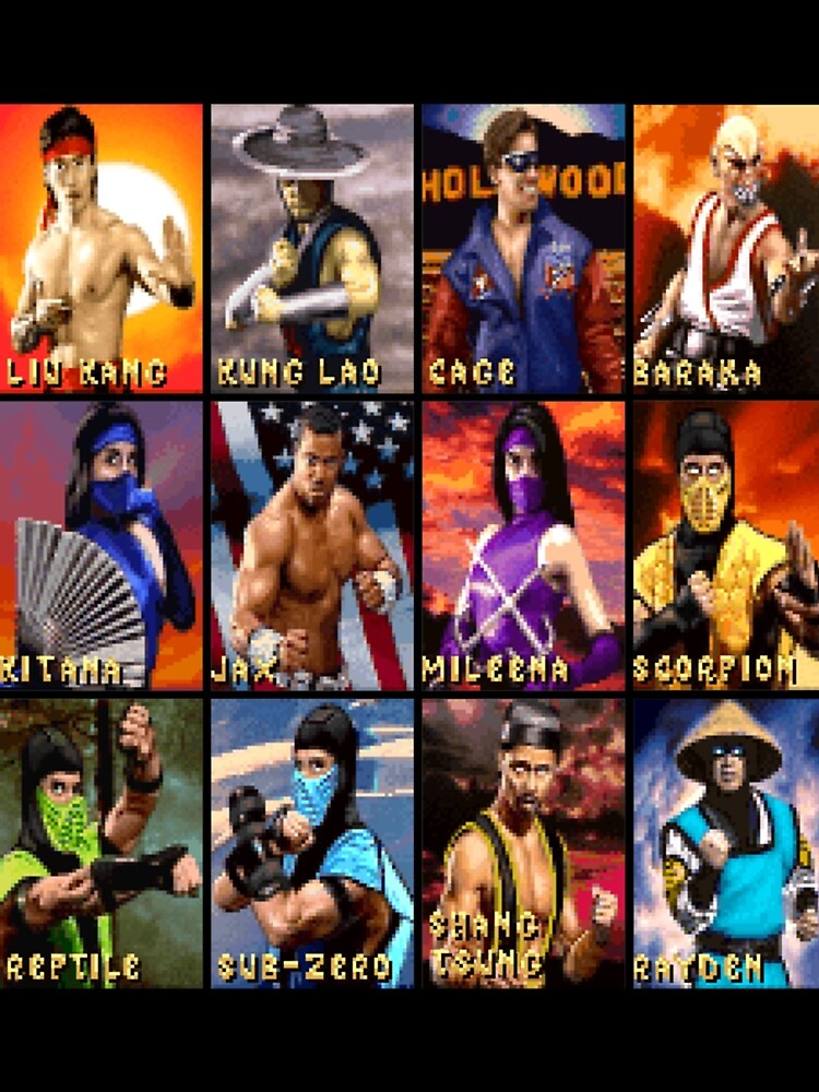 "Mortal Kombat 2 SNES Character Portraits " Photographic Print by ...