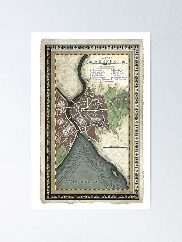 "Adopest City Map from Promise of Blood - Color" Poster for Sale by ...
