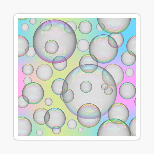 "Iridescent Soap Bubbles" Sticker for Sale by dinaaaaaah | Redbubble