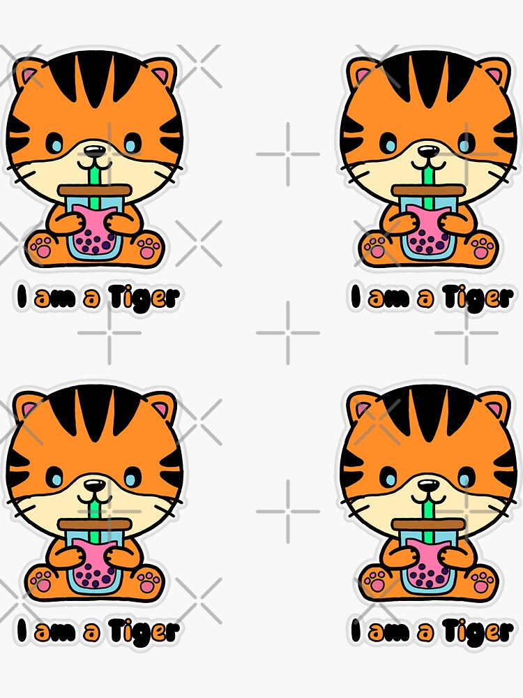 "Tiger Bubble Tea" Sticker for Sale by JABG-01 | Redbubble