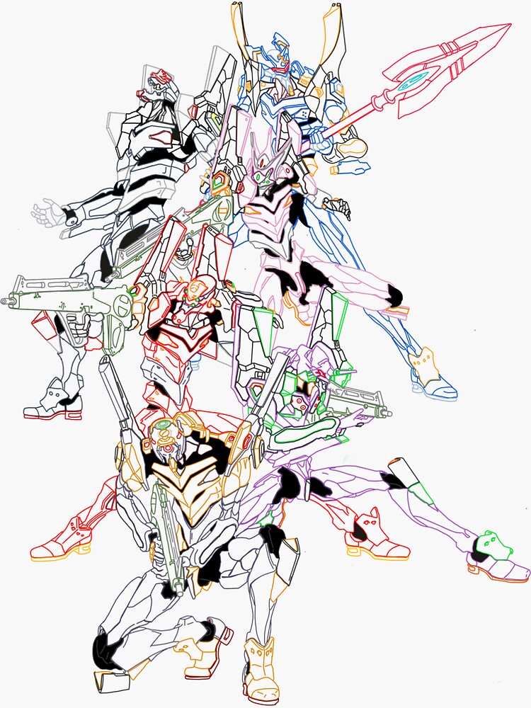 "EVA UNITS COMPLETE" Sticker by BigNegroMan | Redbubble