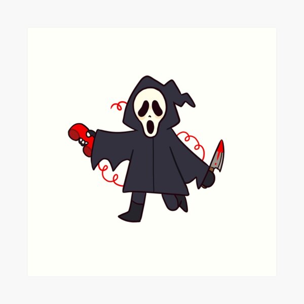 "mini ghost face" Art Print for Sale by SquiddyInks | Redbubble