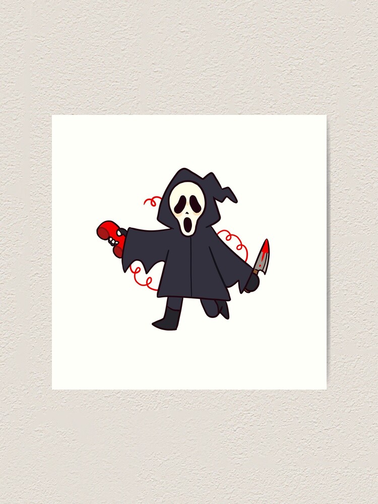 "mini ghost face" Art Print for Sale by SquiddyInks | Redbubble