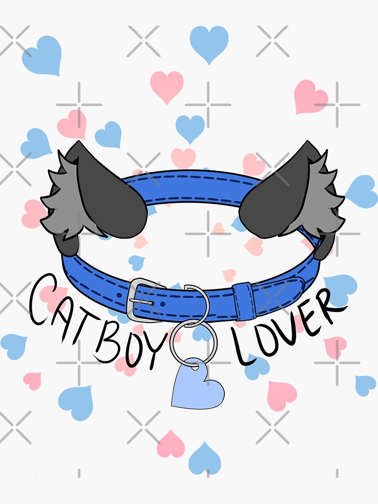 "Catboy lover" Sticker for Sale by alovethatburns | Redbubble