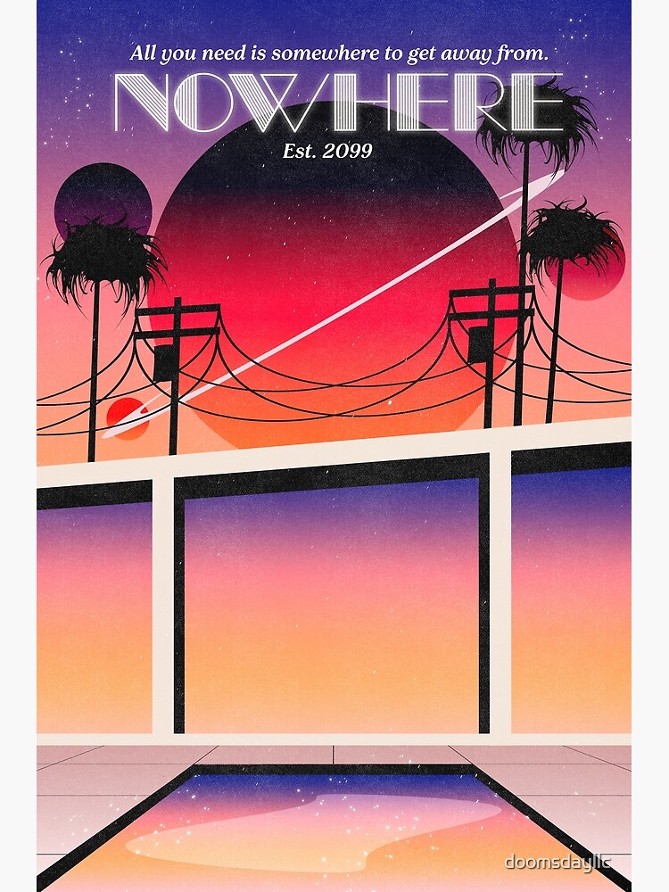 "Liminal Space Travel Poster "Nowhere" Vintage 80's Neons" Poster by ...