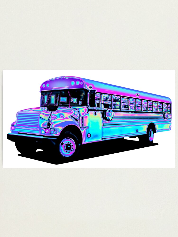 "Holographic Purple School Bus" Photographic Print for Sale by ...
