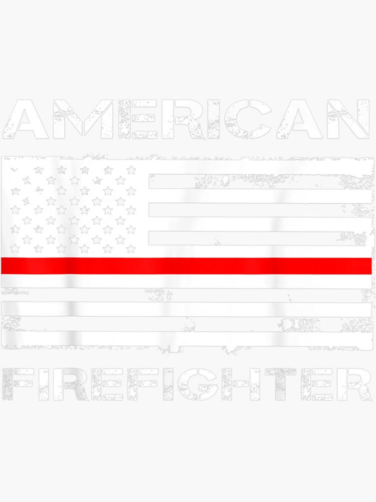 " American Firefighter Thin Red Line Fireman Firewoman" Sticker for ...