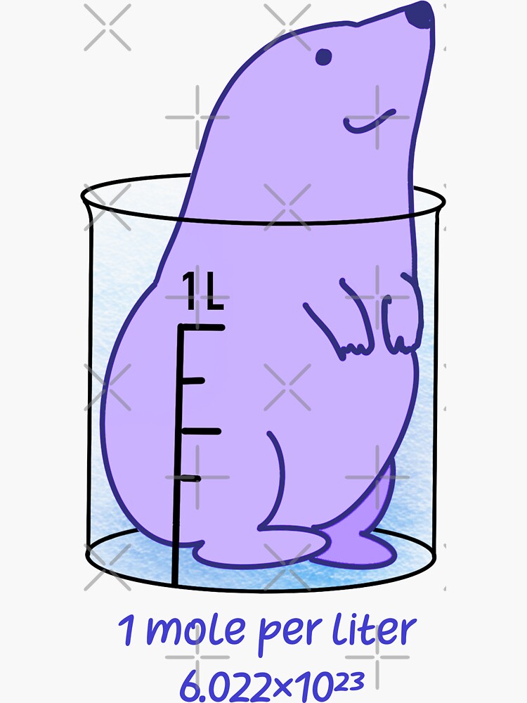  Ein Mol Pro Liter Chemie Wortspiel Maulwurf Sticker Von Labstud