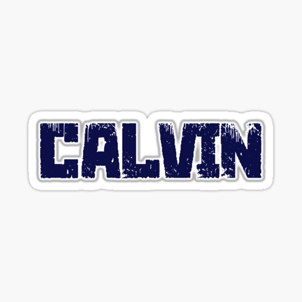 "CALVIN - Nametag for CALVIN Grunge Style in Dark Blue" Sticker by ...