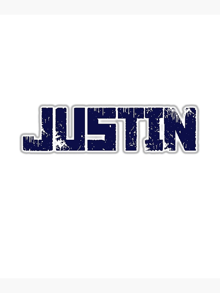 "JUSTIN - Nametag for JUSTIN Grunge Style in Dark Blue" Poster by ...