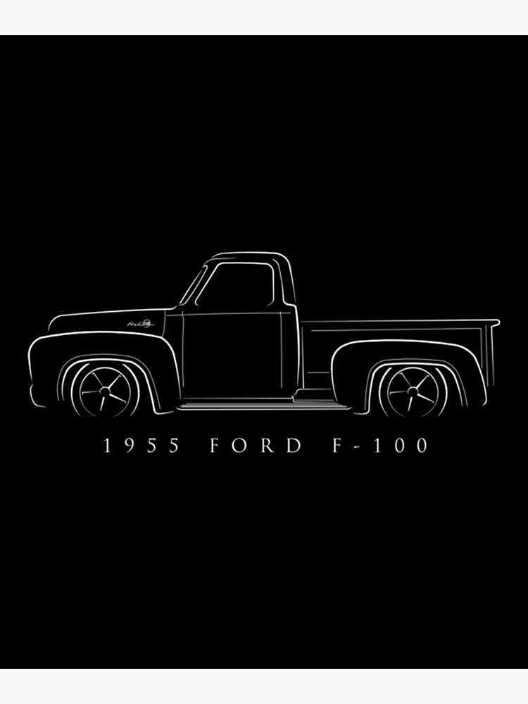 Lámina fotográfica «Plantilla de perfil de camioneta Ford F100 1955 ...