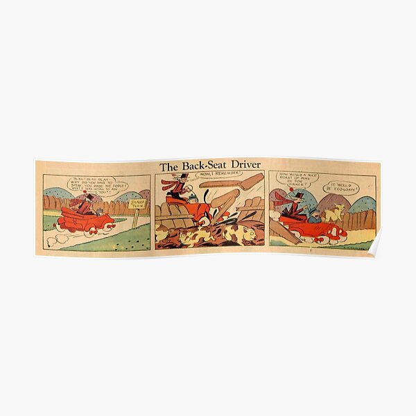 "Vintage Back Seat Driver Comic Strip print " Poster for Sale by ...