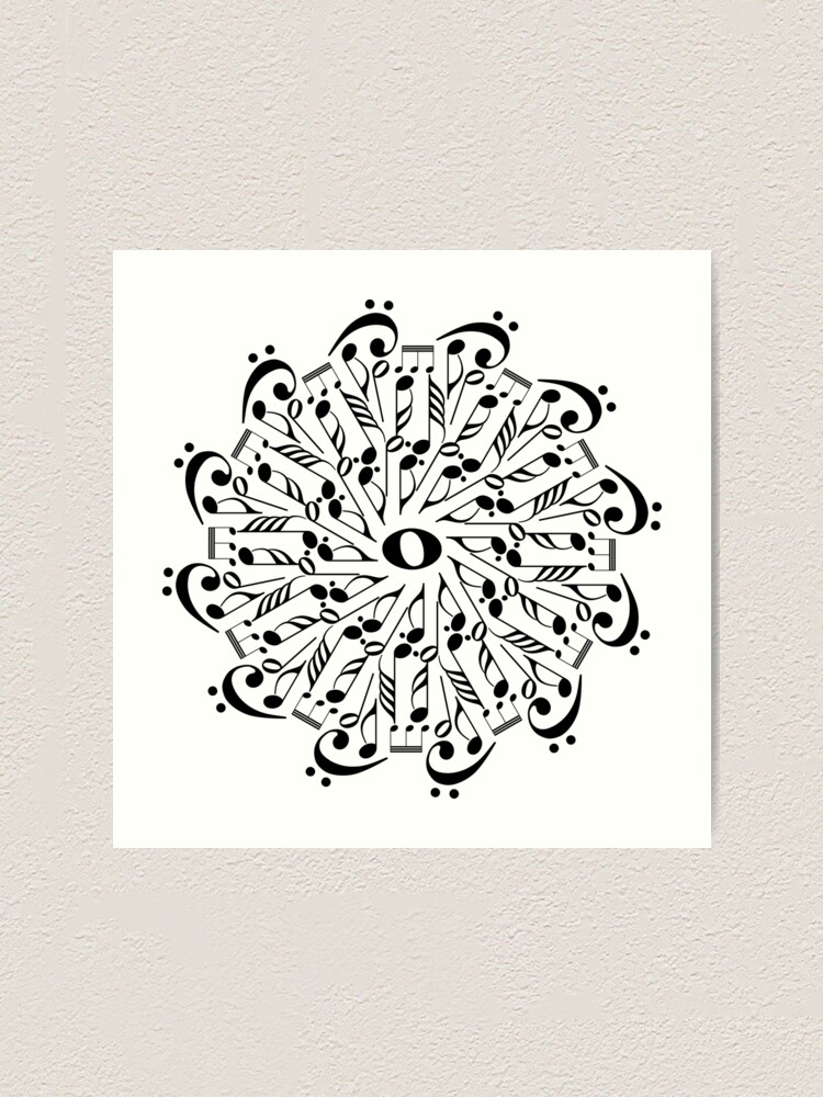 "Music note mandala" Art Print for Sale by adiosmillet | Redbubble
