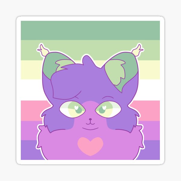 "Genderfae Pride Cat " Sticker for Sale by Ebony-Radio | Redbubble