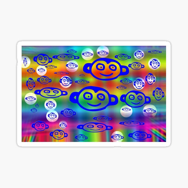 "Rainbow Monkeys" Sticker by JustLagoons | Redbubble