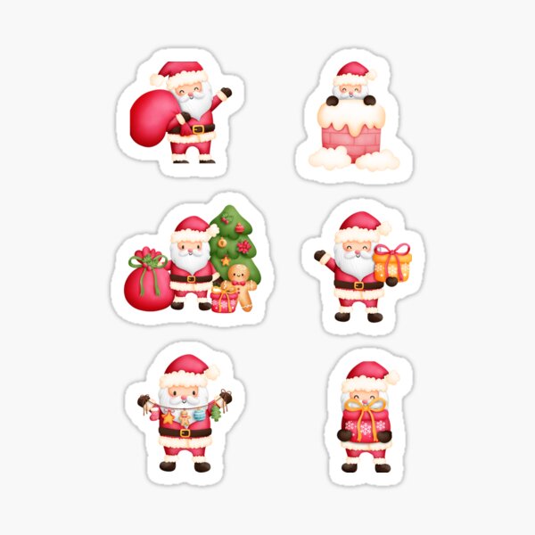 "Merry Christmas Adorable Baby Santa Sticker Set" Sticker for Sale by ...