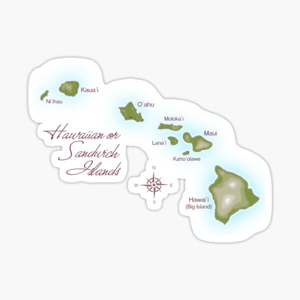 "The Hawaiian Islands" Sticker for Sale by aura2000 | Redbubble