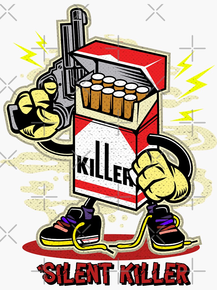 "Smoking Kills" Sticker for Sale by PSYSTICKS | Redbubble