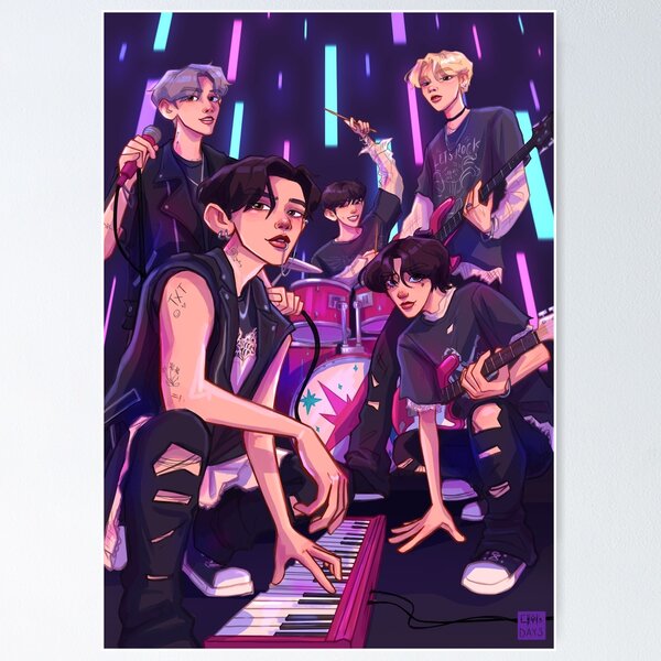 "TXT Rock band fanart" Poster for Sale by daehwisday | Redbubble