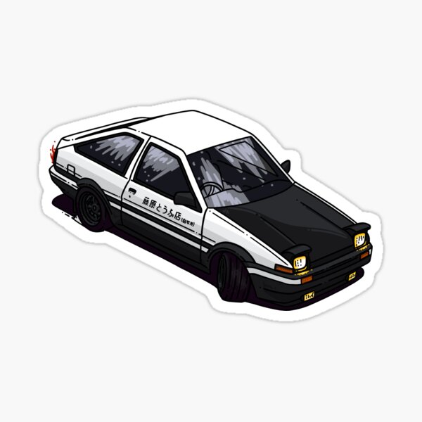 "AE86 - Initial D style" Sticker by NutzArt | Redbubble